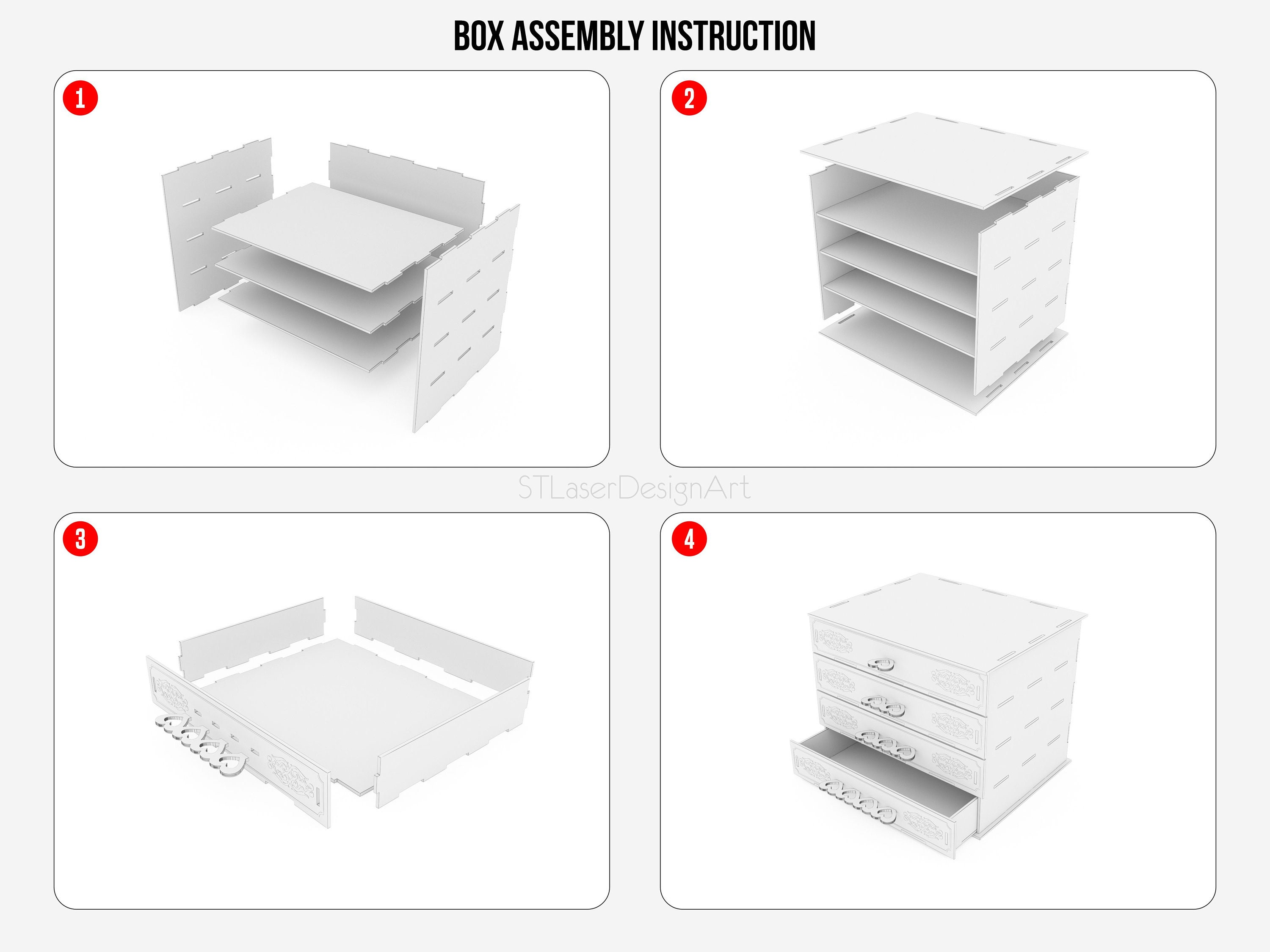 Chest of Drawers Box Laser Cut Svg Files Vector Files for - Etsy UK