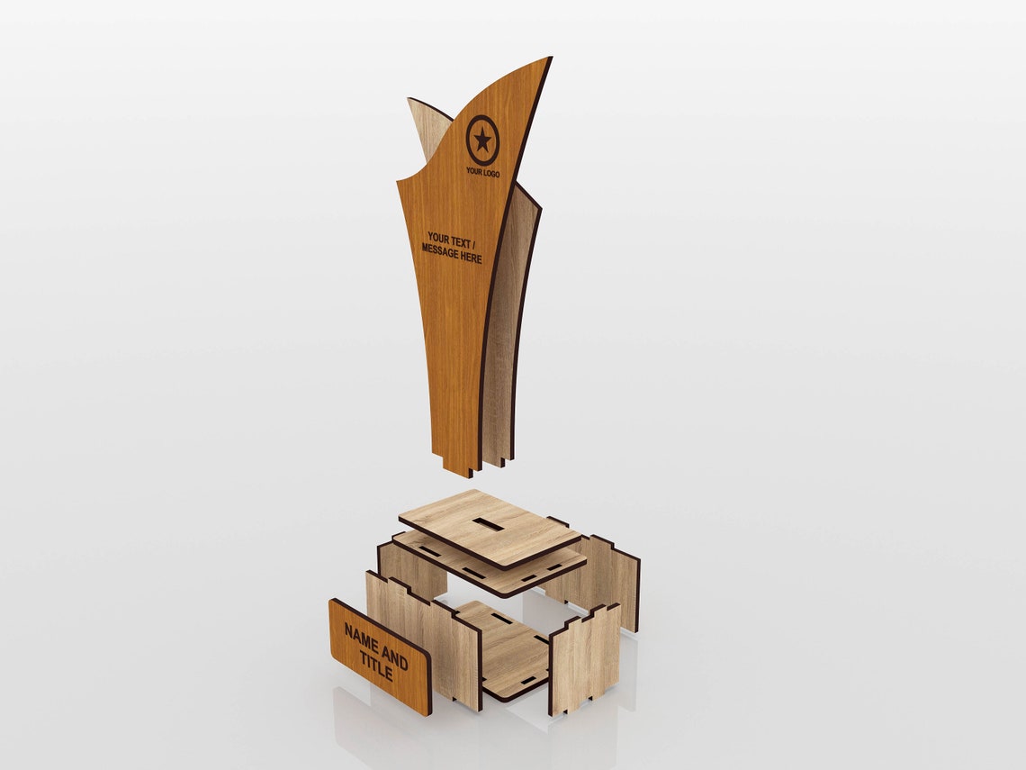 Award Trophy Laser Cut Files Wood Award Svg Files 3mm Laser - Etsy