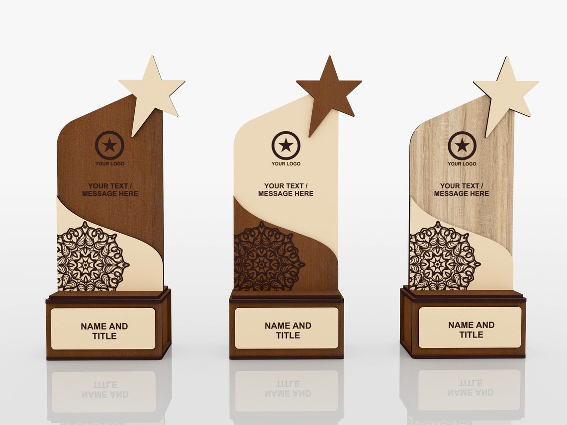 Award Trophy Laser Cut Files Wood Award Svg Files 3mm Laser - Etsy
