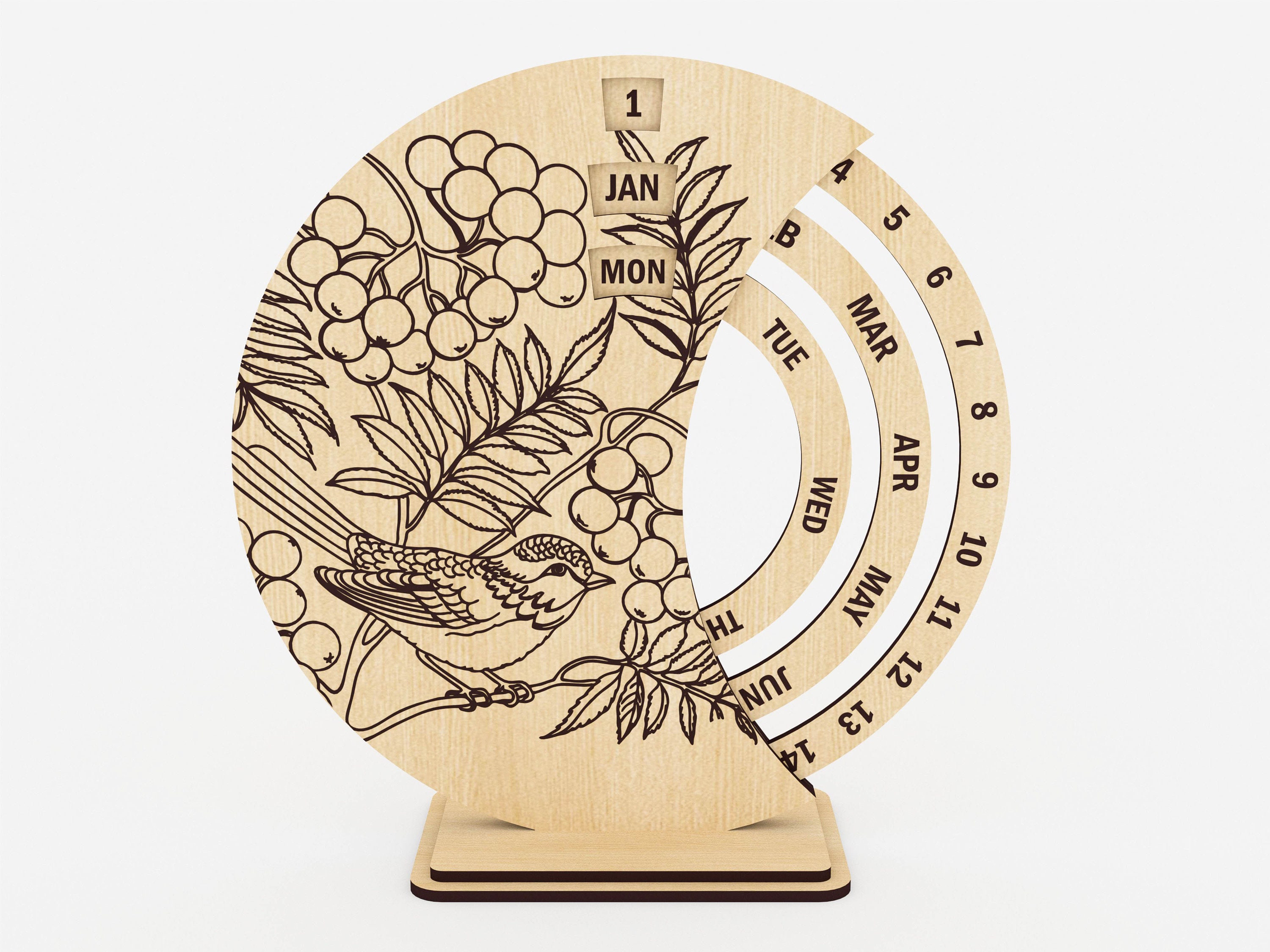 Wooden Laser Cut Perpetual Calendar Vector Files for Wood - Etsy