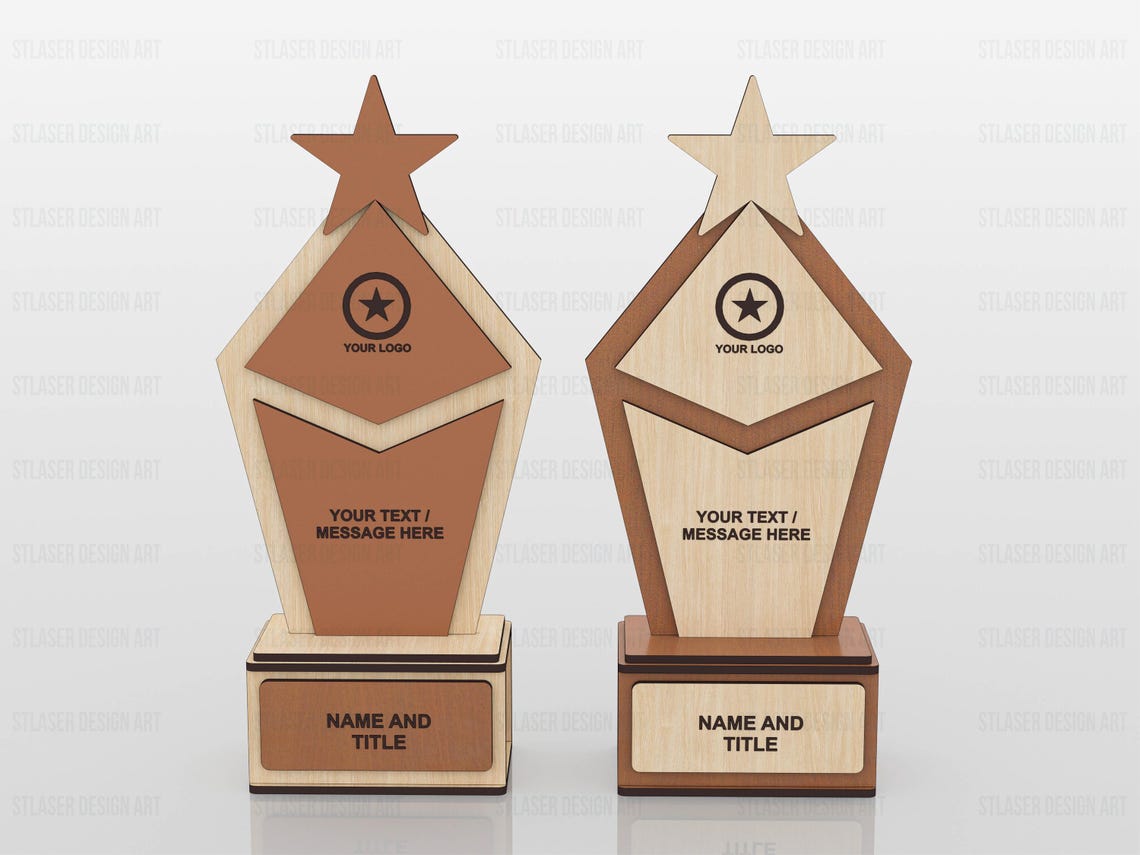Award Trophy Laser Cut Files, Wood Award Svg Files, Vector Files for ...