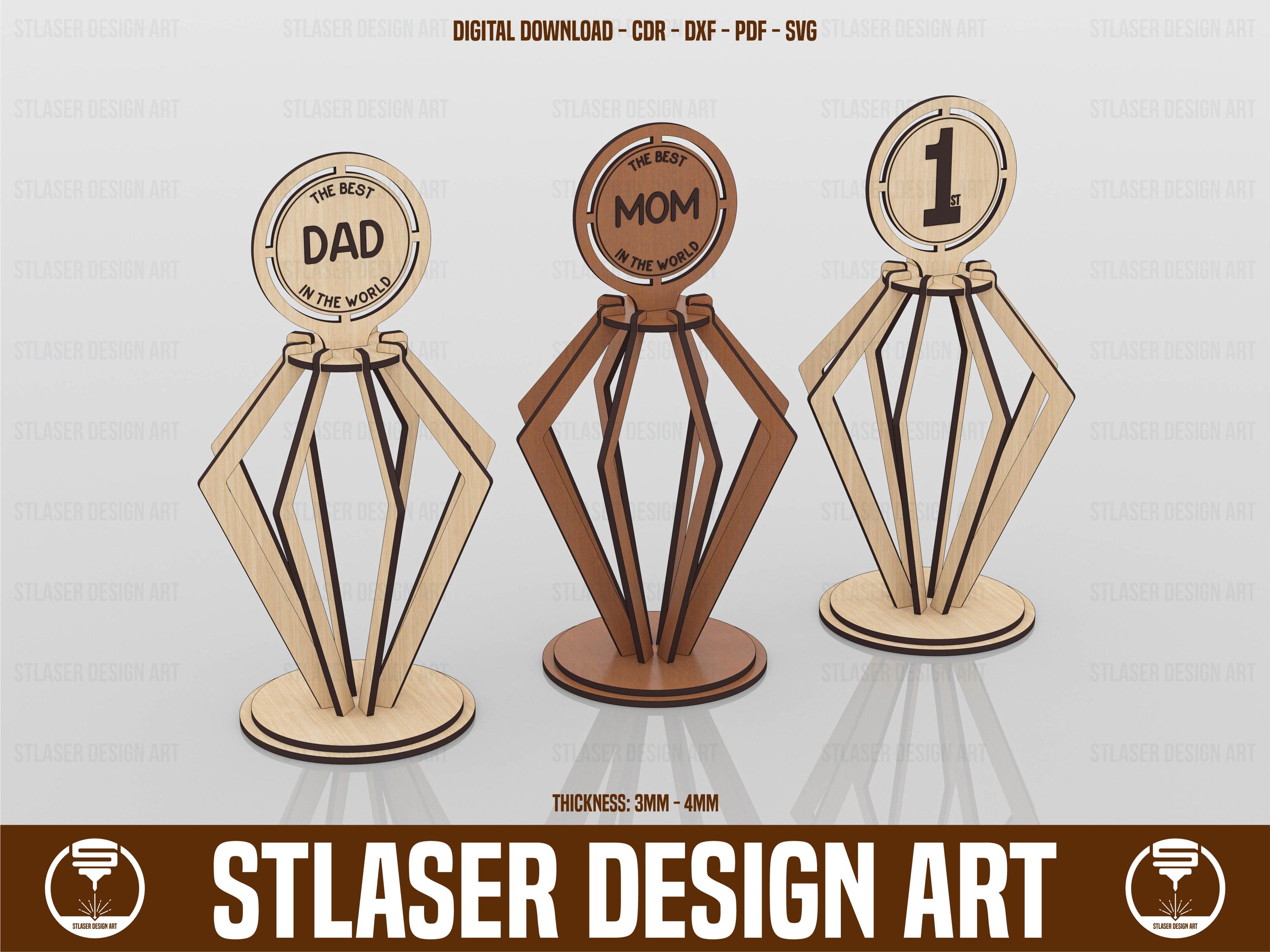 Award Trophy Laser Cut Files, Wood Award Svg Files, Vector Files for ...