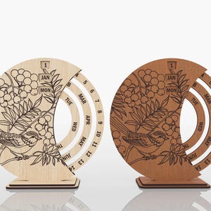 Wooden Laser Cut Perpetual Calendar, Vector Files for Wood Laser ...