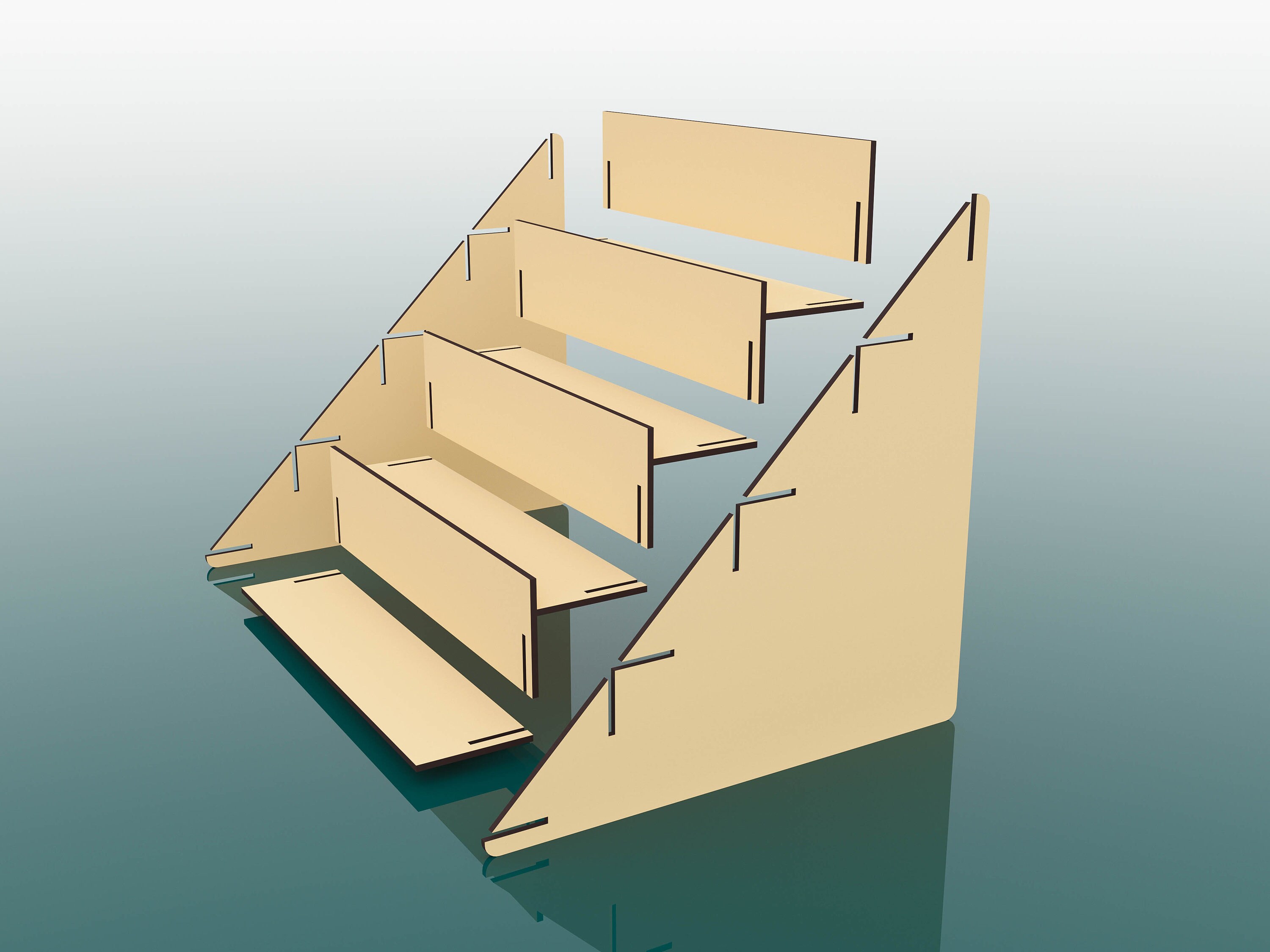 Display Stand Laser Cut Svg Files 4 Shelf Display Stand - Etsy UK