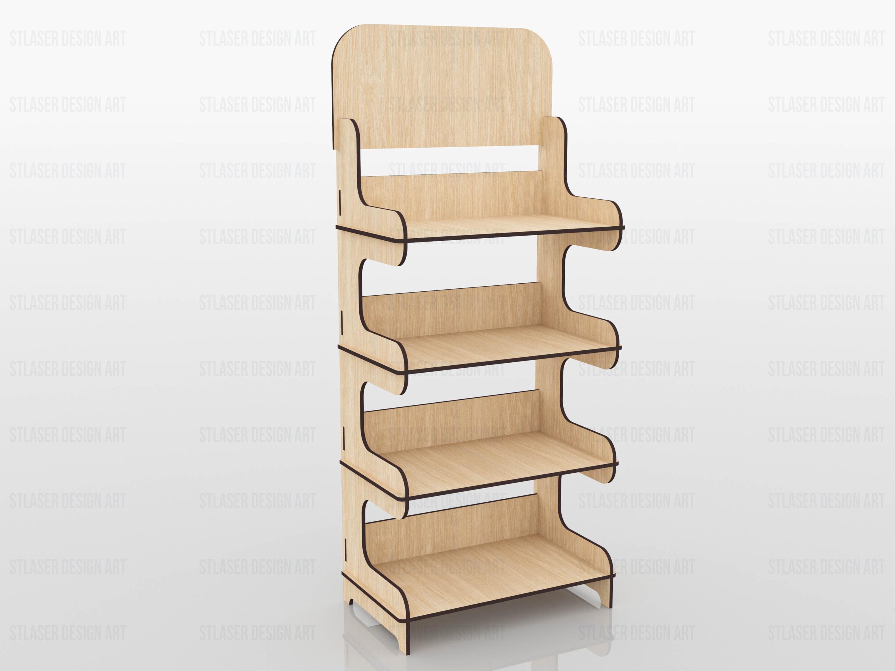 Display Stand Laser Cut Svg Files, 4 Shelf Display Stand Files, Vector ...