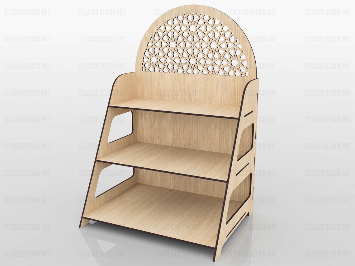 Display Stand Laser Cut Svg Files , 3 Shelf Display Stand Files, Vector ...