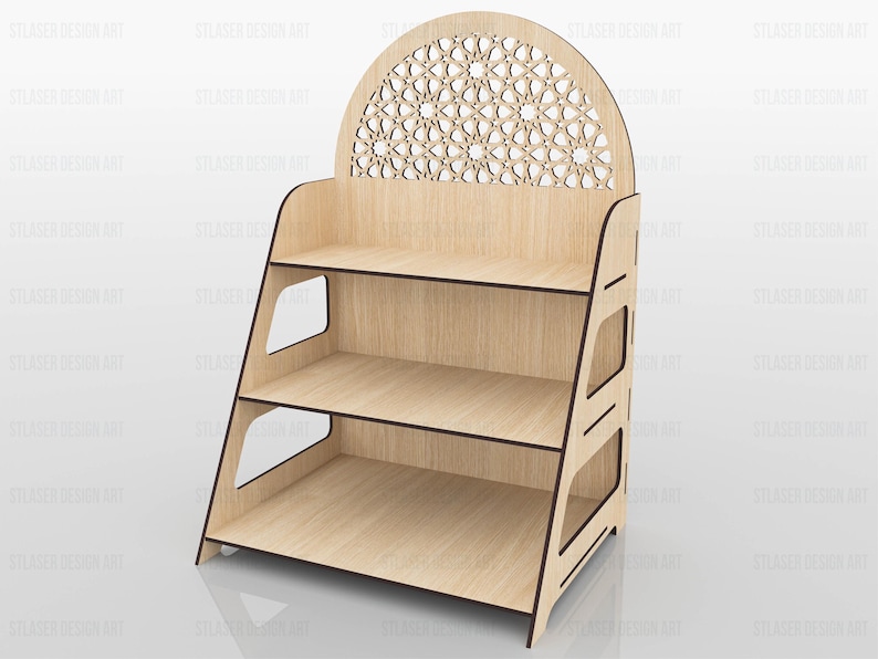 Display Stand Laser Cut Svg Files , 3 Shelf Display Stand Files, Vector ...