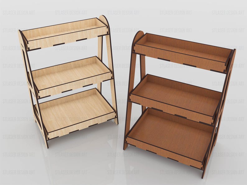Display Stand Laser Cut Svg Files , 3 Shelf Display Stand Files, Vector ...