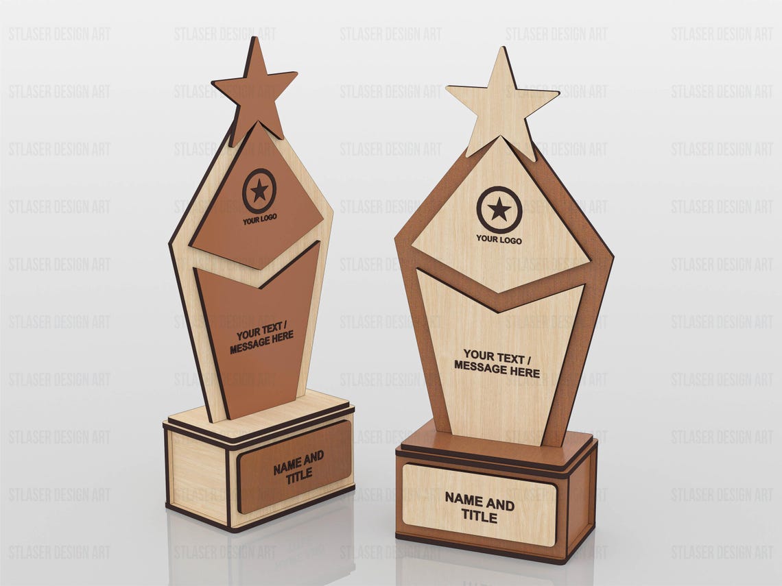 Award Trophy Laser Cut Files, Wood Award Svg Files, Vector Files for ...