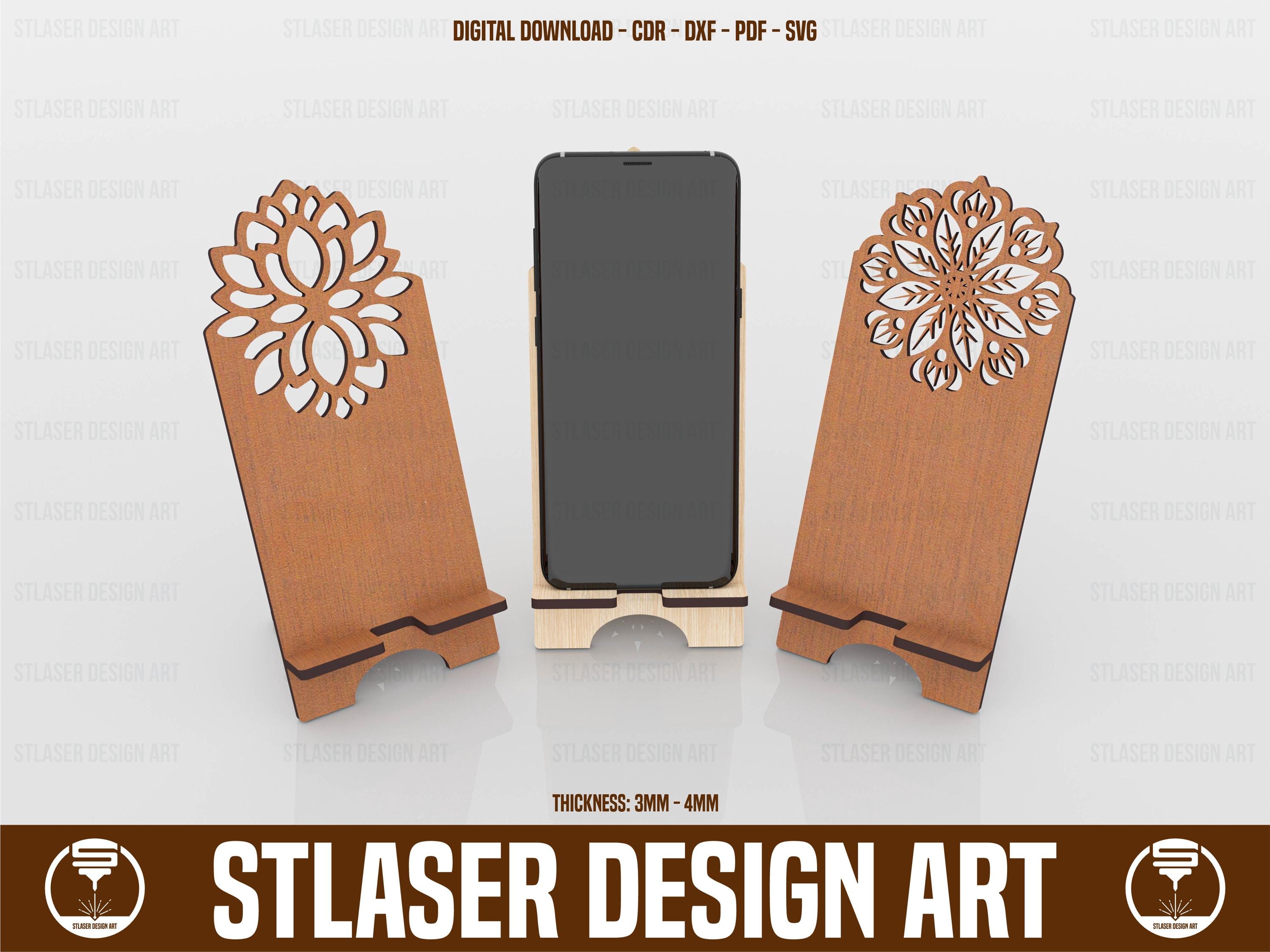 Laser Cut Phone Holder, Phone Stand Svg Files, Vector Files for Laser ...