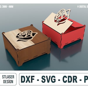 Laser Cut Decorative Box With Lid Svg Files, Vector Files for Wood ...