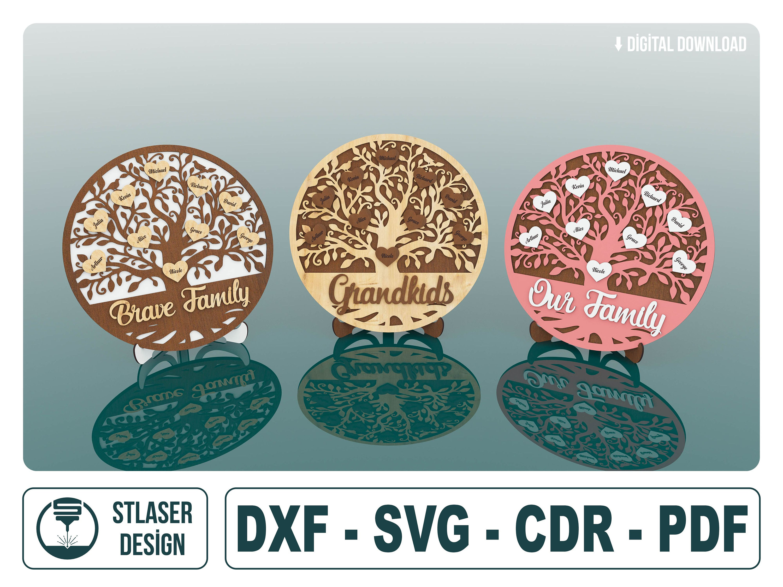 Family Tree Laser Cut Svg Files Vector Files for Wood Laser - Etsy ...