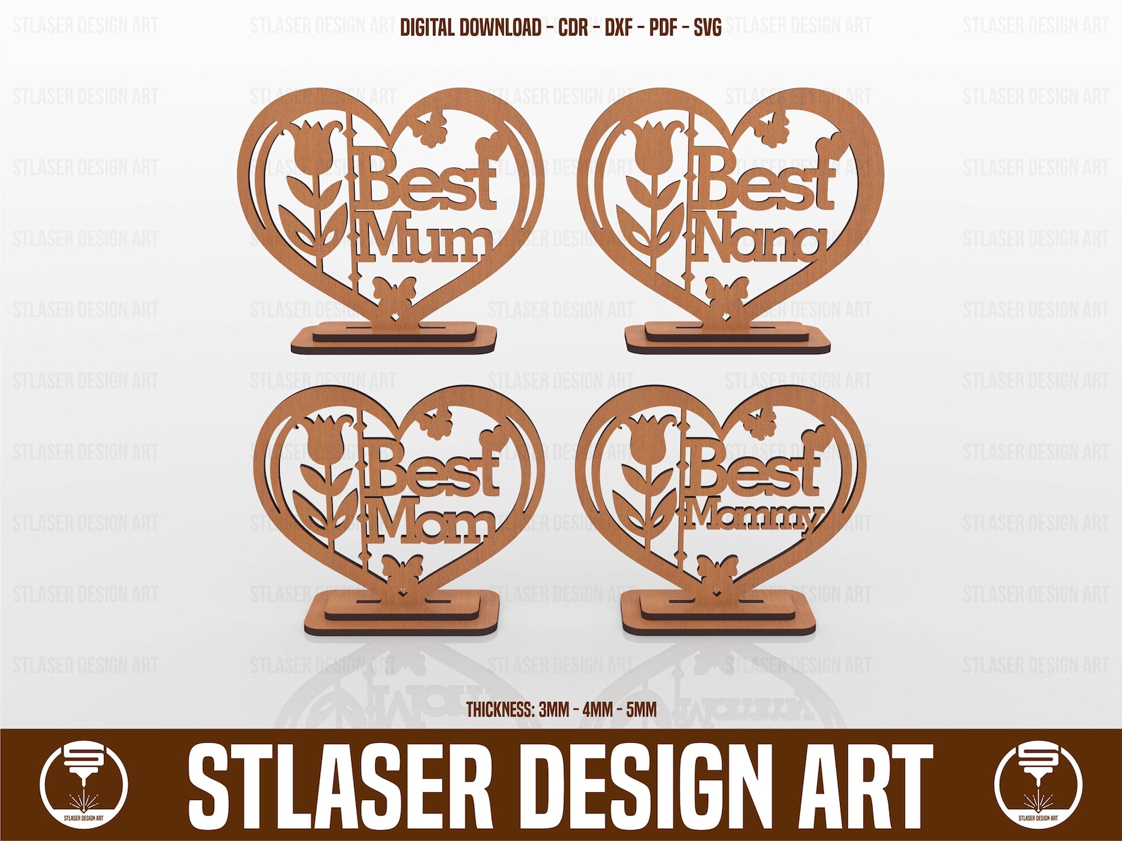 Best Mom Heart Laser Cut Svg Files, Vector Files for Wood Laser Cutting ...