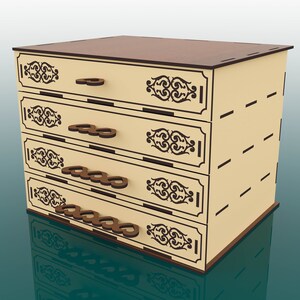 Chest of Drawers Box Laser Cut Svg Files, Vector Files for Wood Laser ...