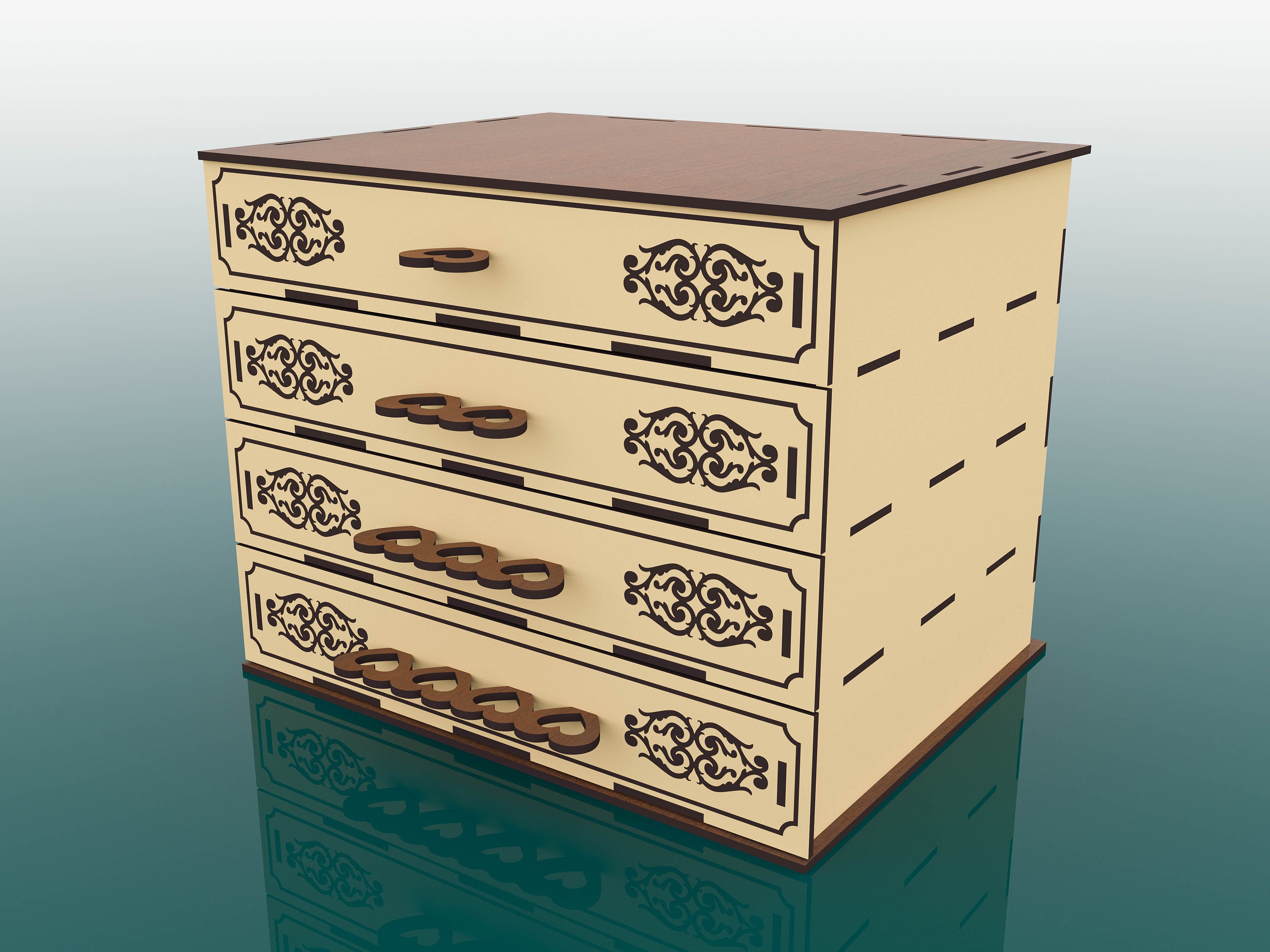 Chest of Drawers Box Laser Cut Svg Files Vector Files for - Etsy UK