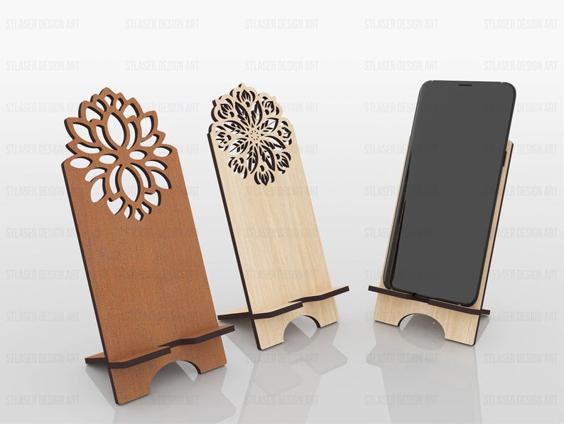 Laser Cut Phone Holder, Phone Stand Svg Files, Vector Files for Laser ...
