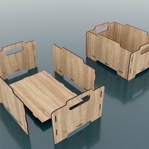 Laser Cut Stackable Storage Box Files, Laser Cut Wooden Box, Vector ...
