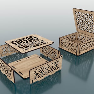 Laser Cut Wooden Box With Lid, Decorative Wooden Gift Box Laser Cut ...