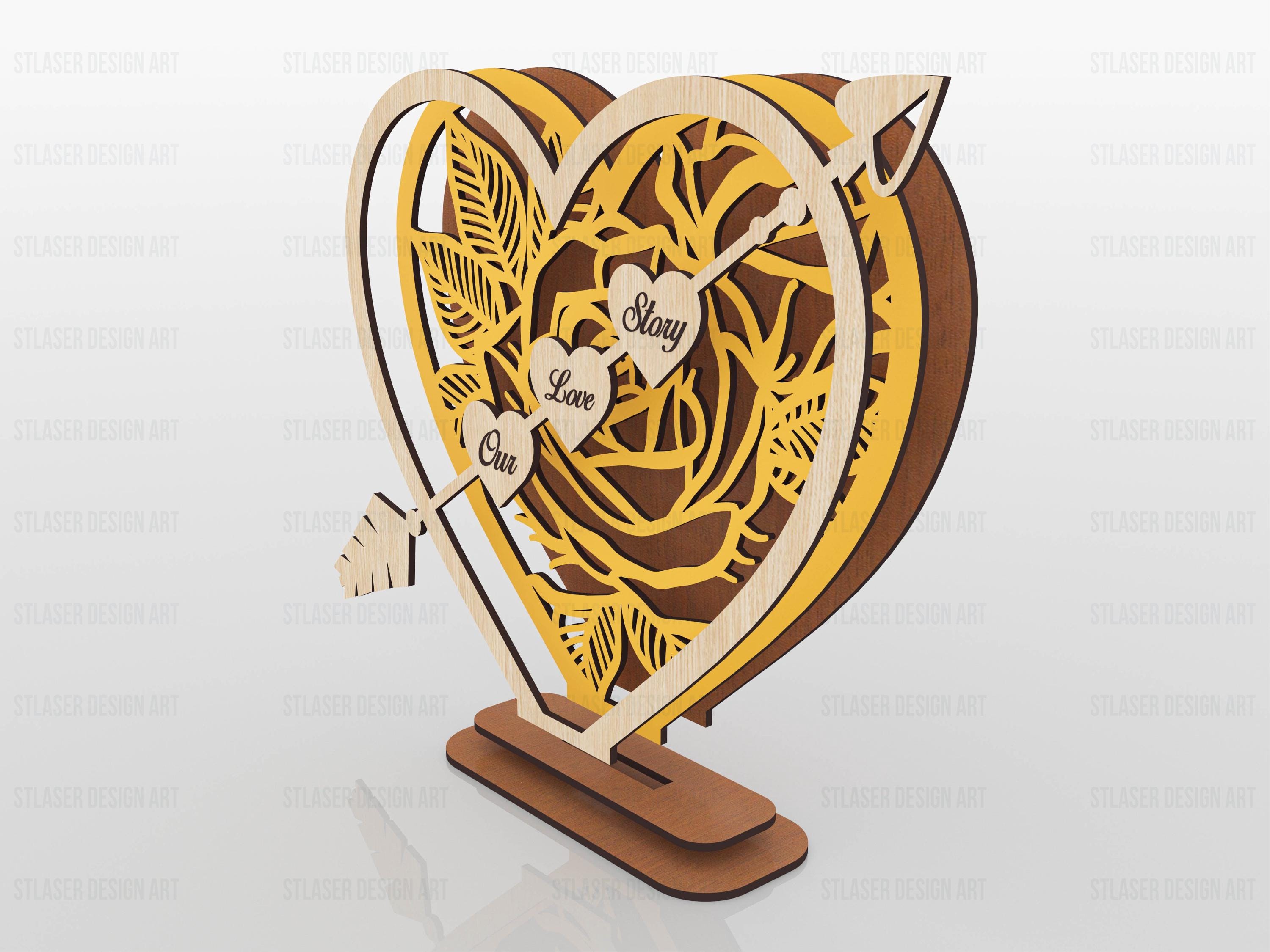 Decorative Heart Laser Cut Svg Files, Vector Files for Wood Laser ...