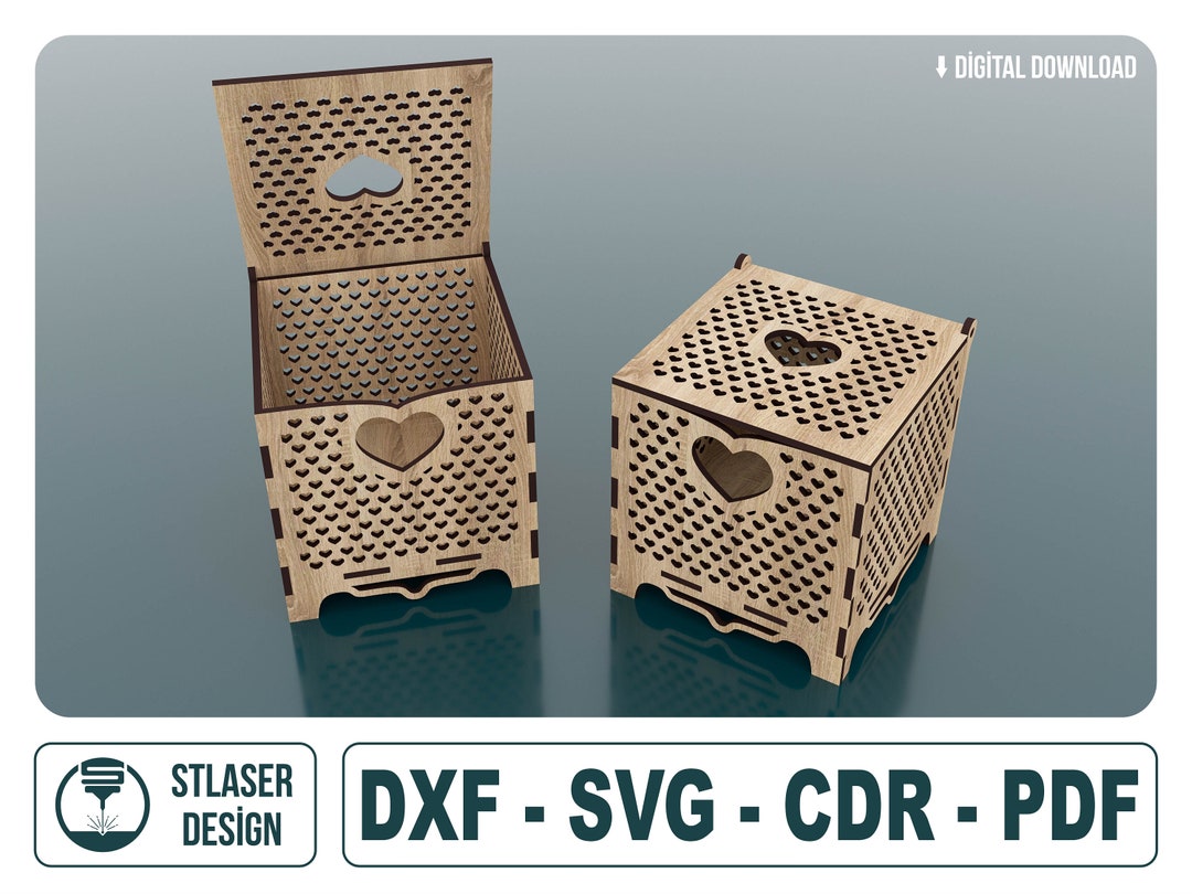 Laser Cut Jewelry Wooden Box Svg Files, Wooden Gift Box Laser Cut Files ...