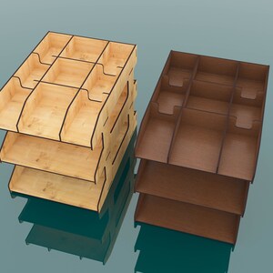 Laser Cut Desktop Organiser Svg Files, Paper Holder Stand Files, Vector ...