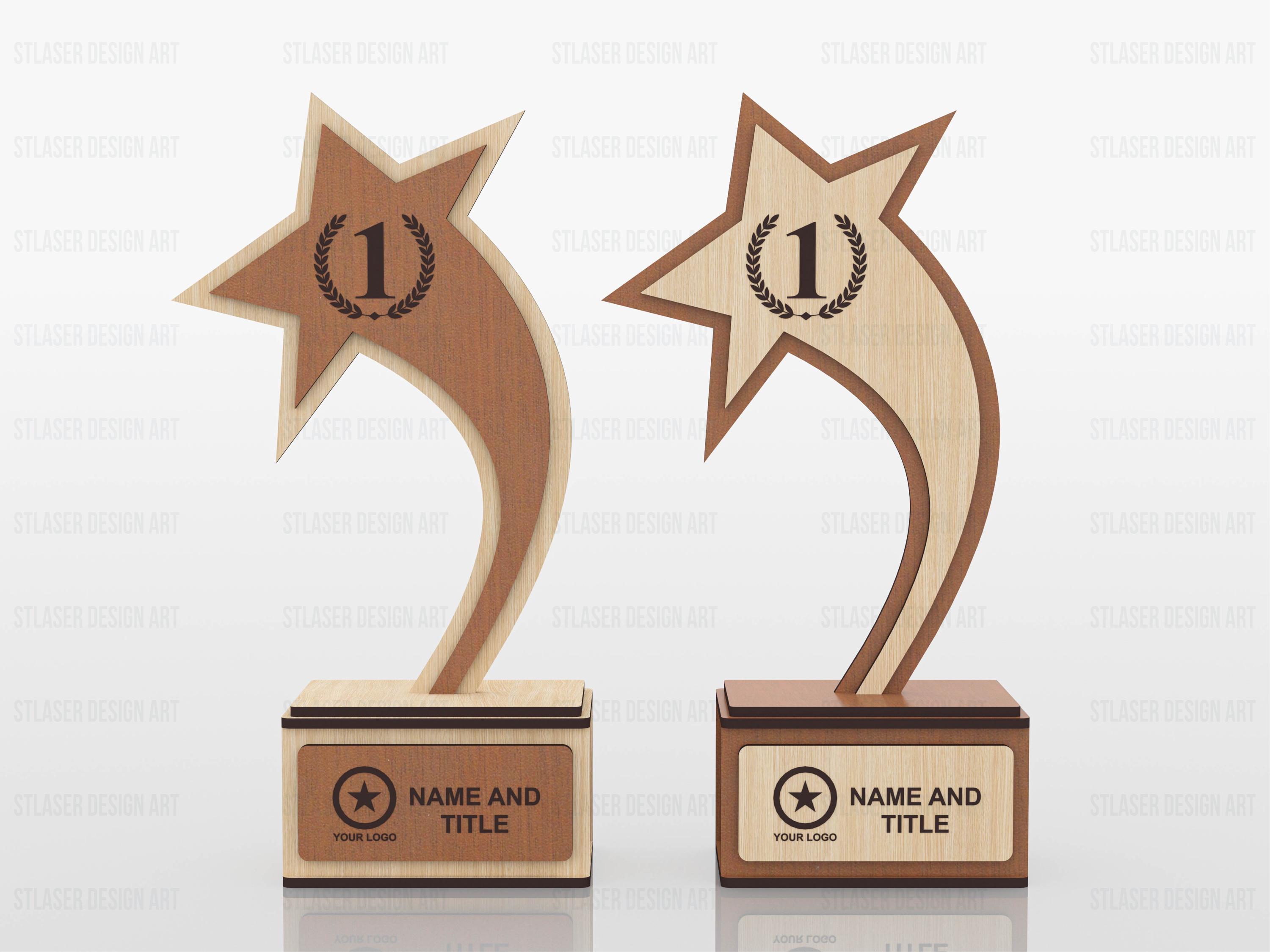 Award Trophy Laser Cut Files, Wood Award Svg Files, Vector Files for ...