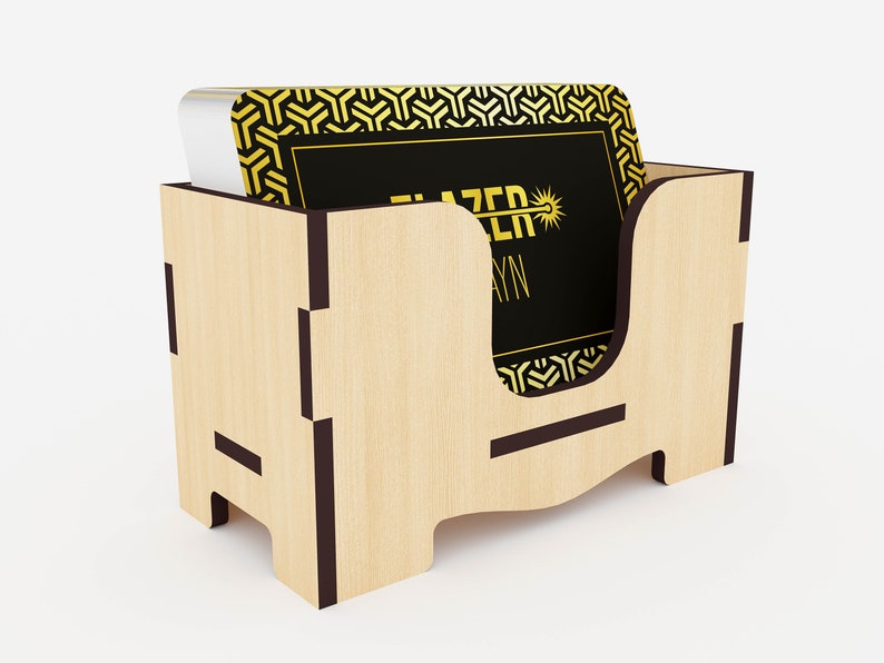 Wooden Laser Cut Business Card Holder Vector Files for Wood - Etsy