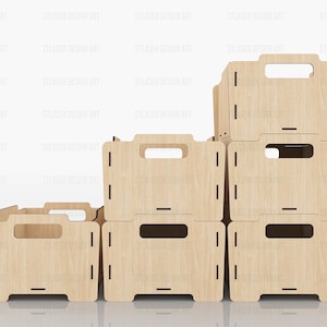 Laser Cut Stackable Storage Box Files, Laser Cut Wooden Box, Vector Files for Wood Laser Cutting ...