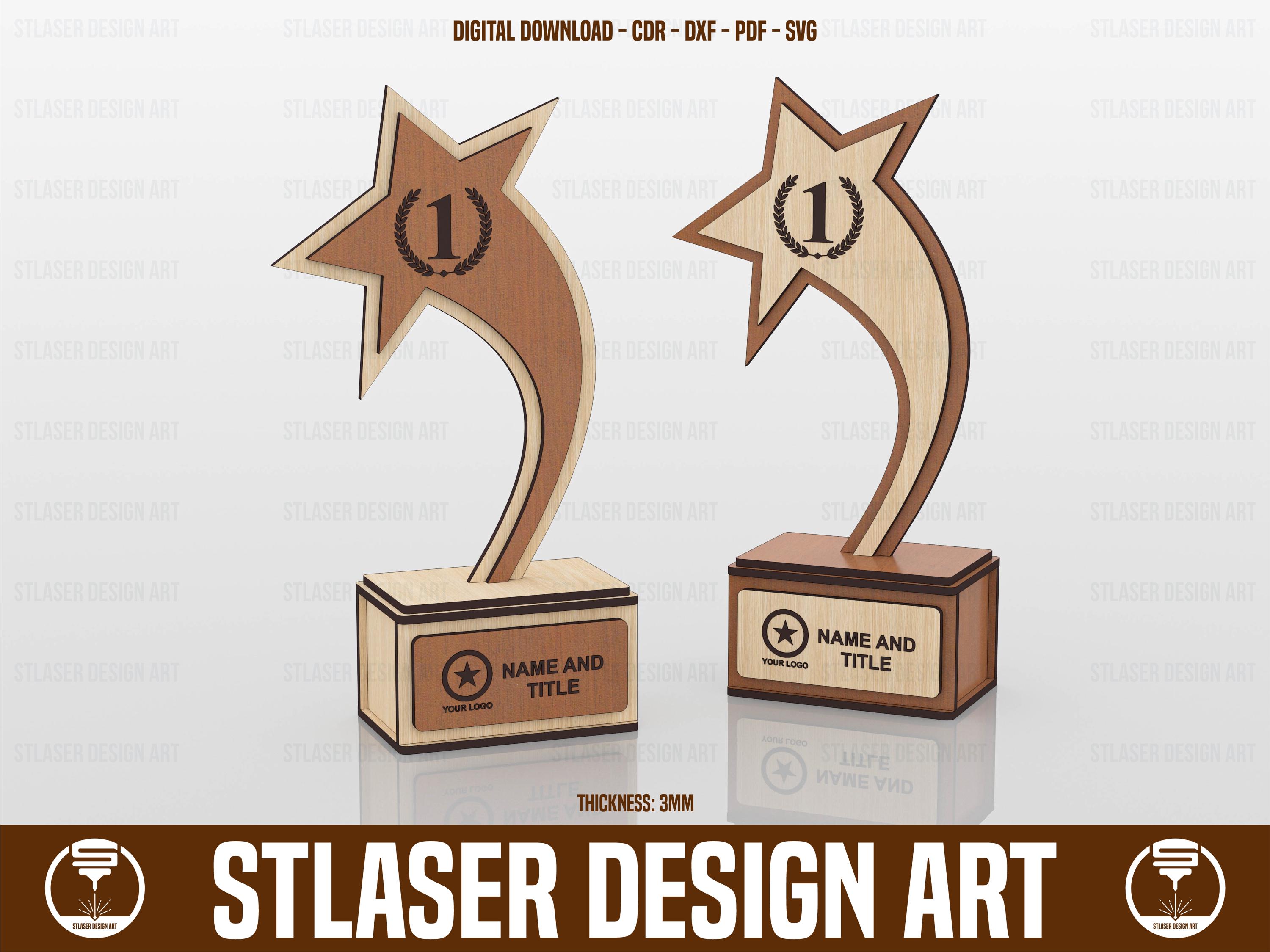 Award Trophy Laser Cut Files, Wood Award Svg Files, Vector Files for ...