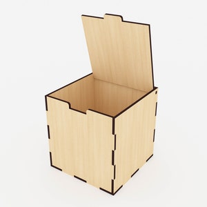 Laser Cut Wooden Box With Lid, Vector Files for Wood Laser Cutting, Two ...