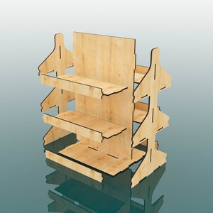 Display Stand Laser Cut Svg Files , 3 Shelf Display Stand Files, Vector ...