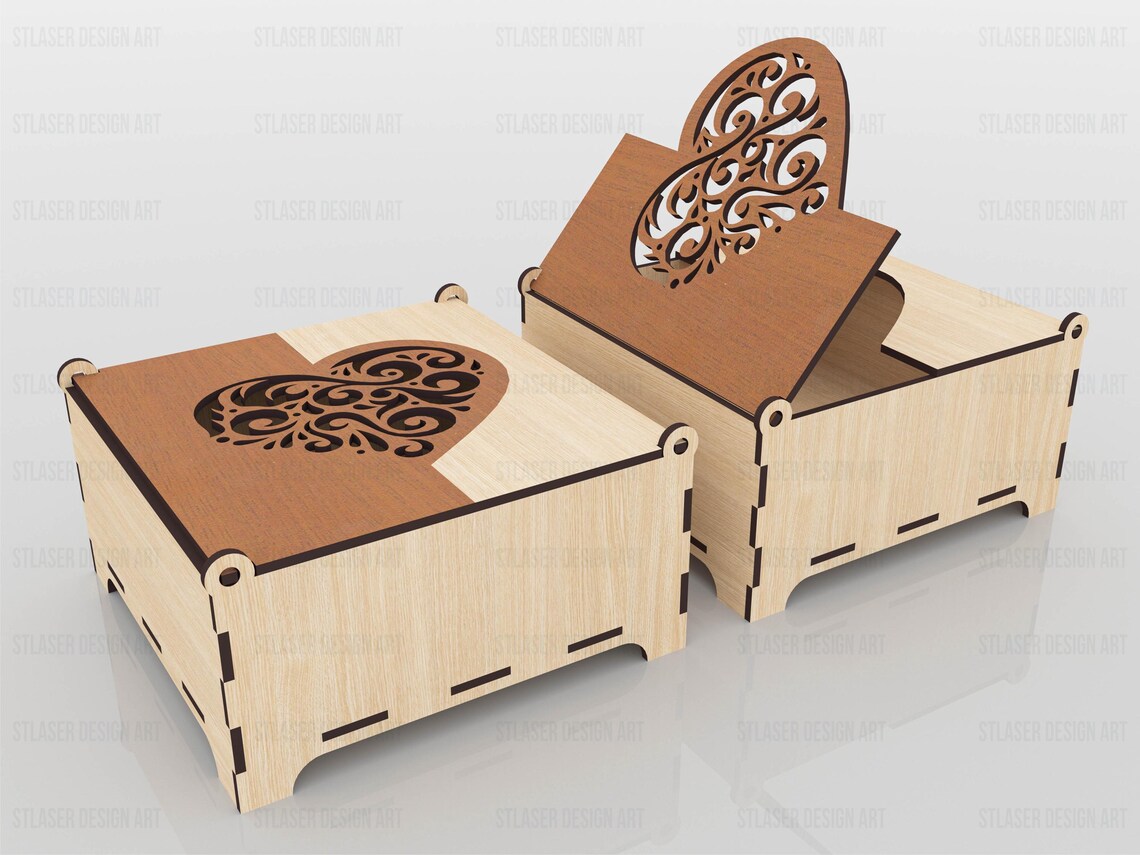 Laser Cut Decorative Box With Lid Svg Files, Vector Files for Wood ...