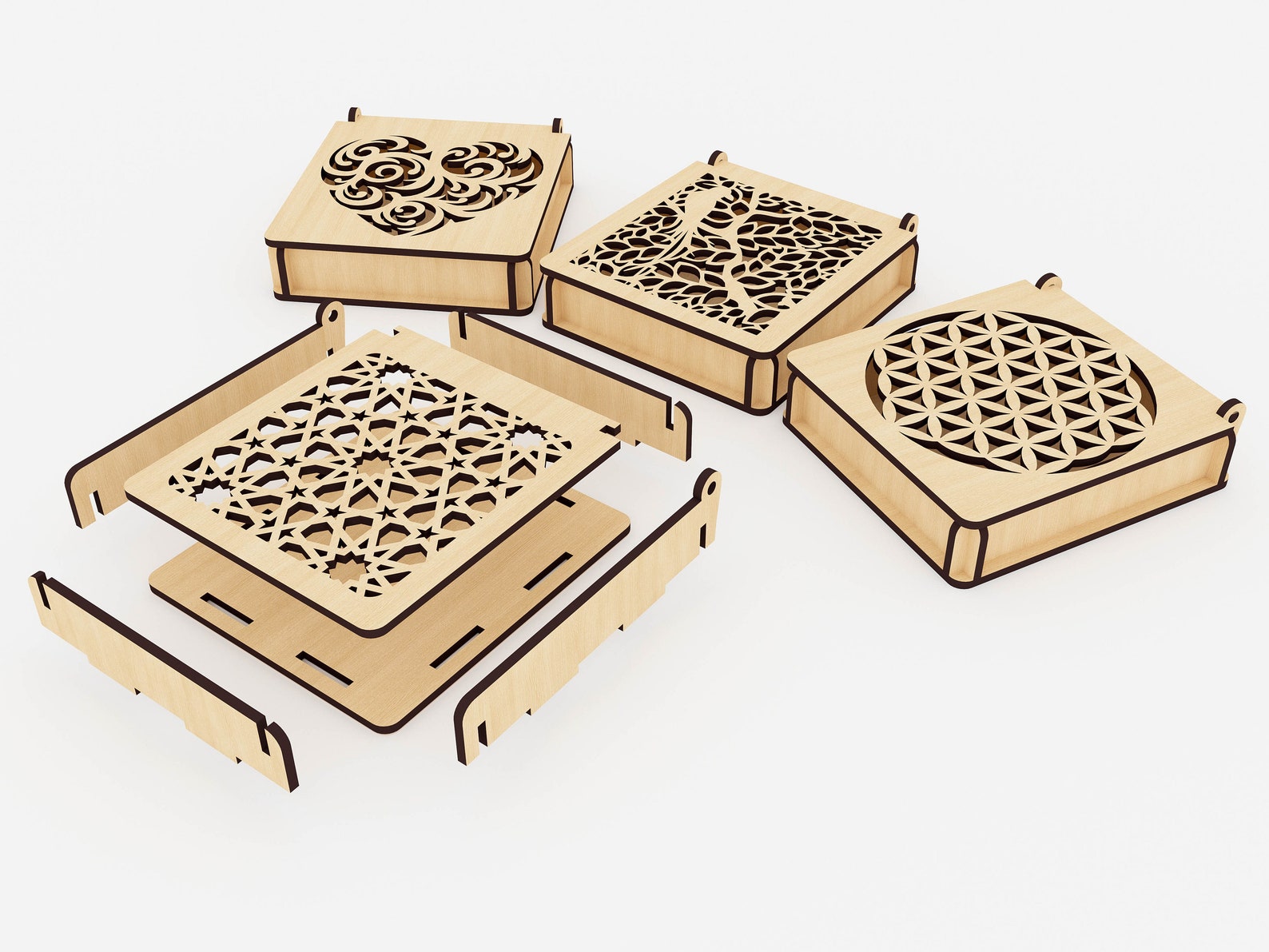 Decorative Wooden Gift Box Laser Cut Laser Cut Wooden Box - Etsy
