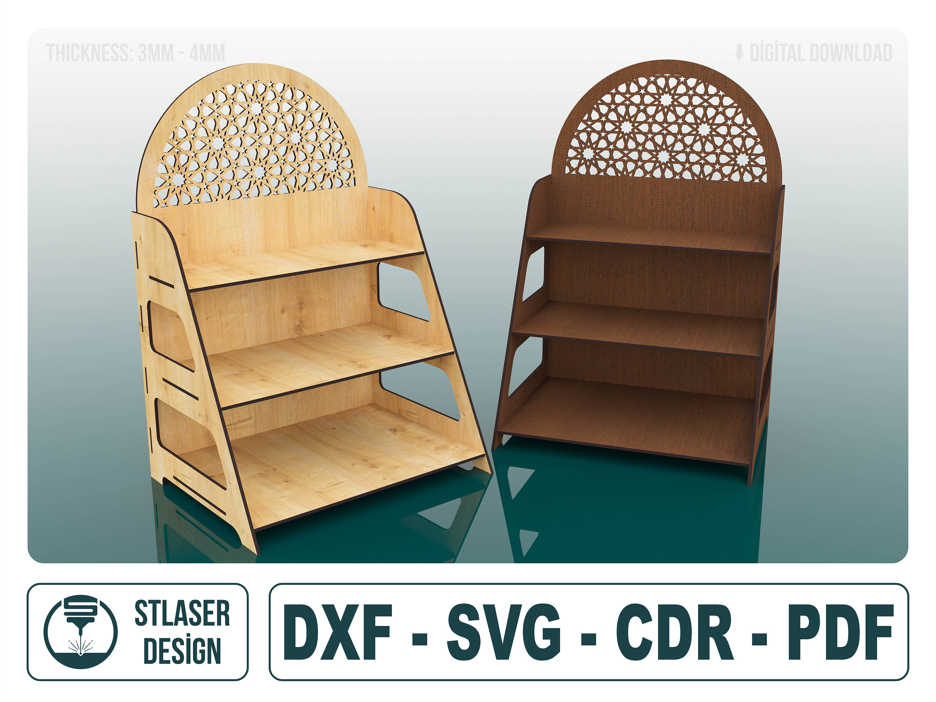 Display Stand Laser Cut Svg Files 3 Shelf Display Stand - Etsy Canada