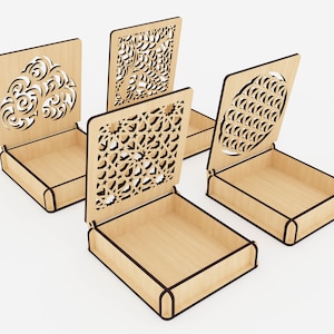 Decorative Wooden Gift Box Laser Cut, Laser Cut Wooden Box With Lid ...