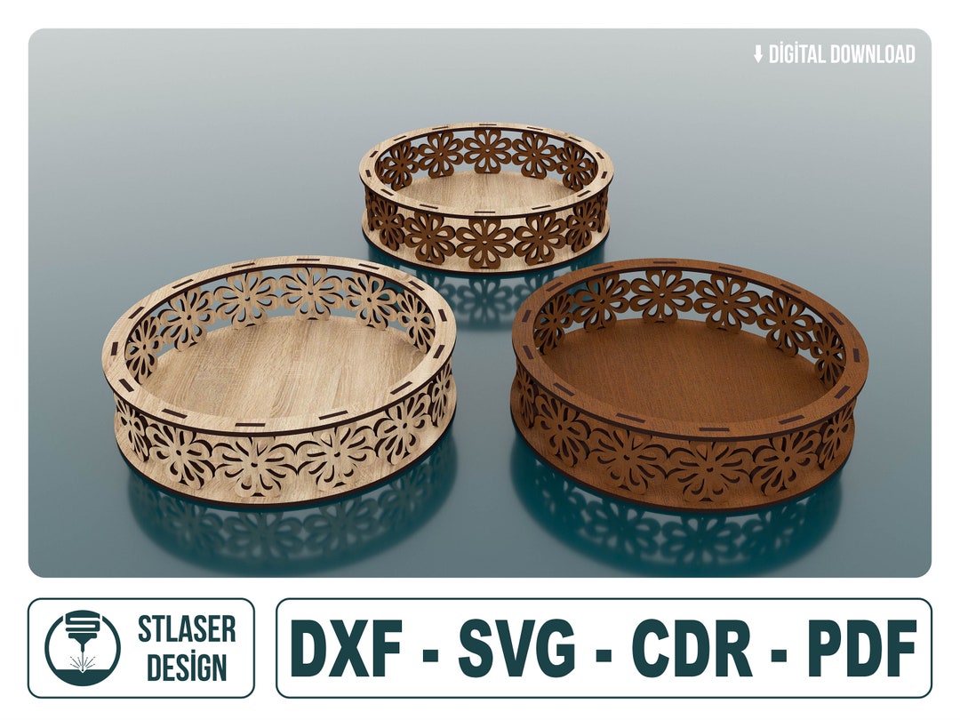 Decorative Round Box Svg Files, Vector Files for Wood Laser Cutting - Etsy