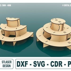 Display Stand Laser Cut Svg Files , 3 Shelf Display Stand Files, Vector ...