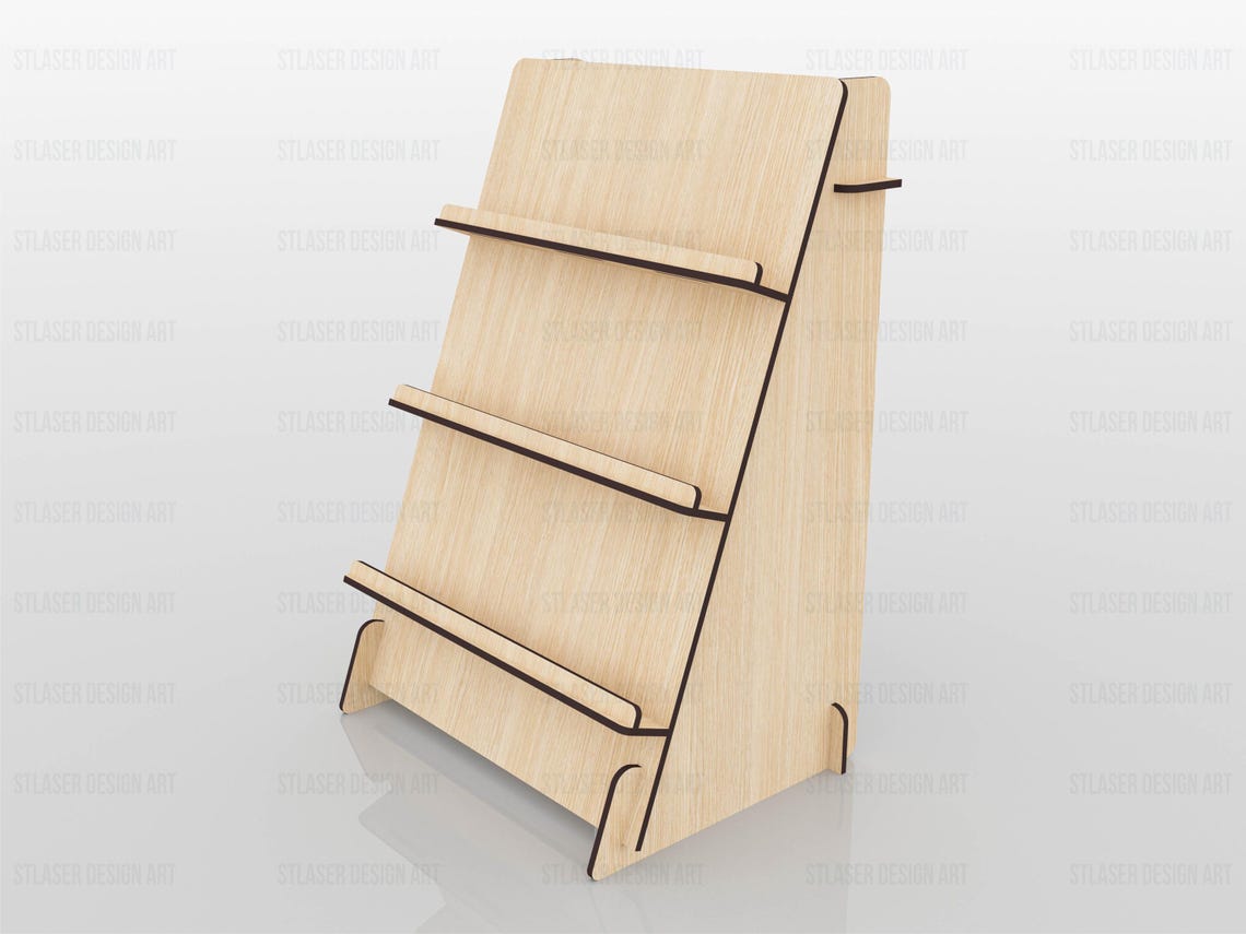 Display Stand Laser Cut Svg Files , 3 Shelf Display Stand Files, Vector ...