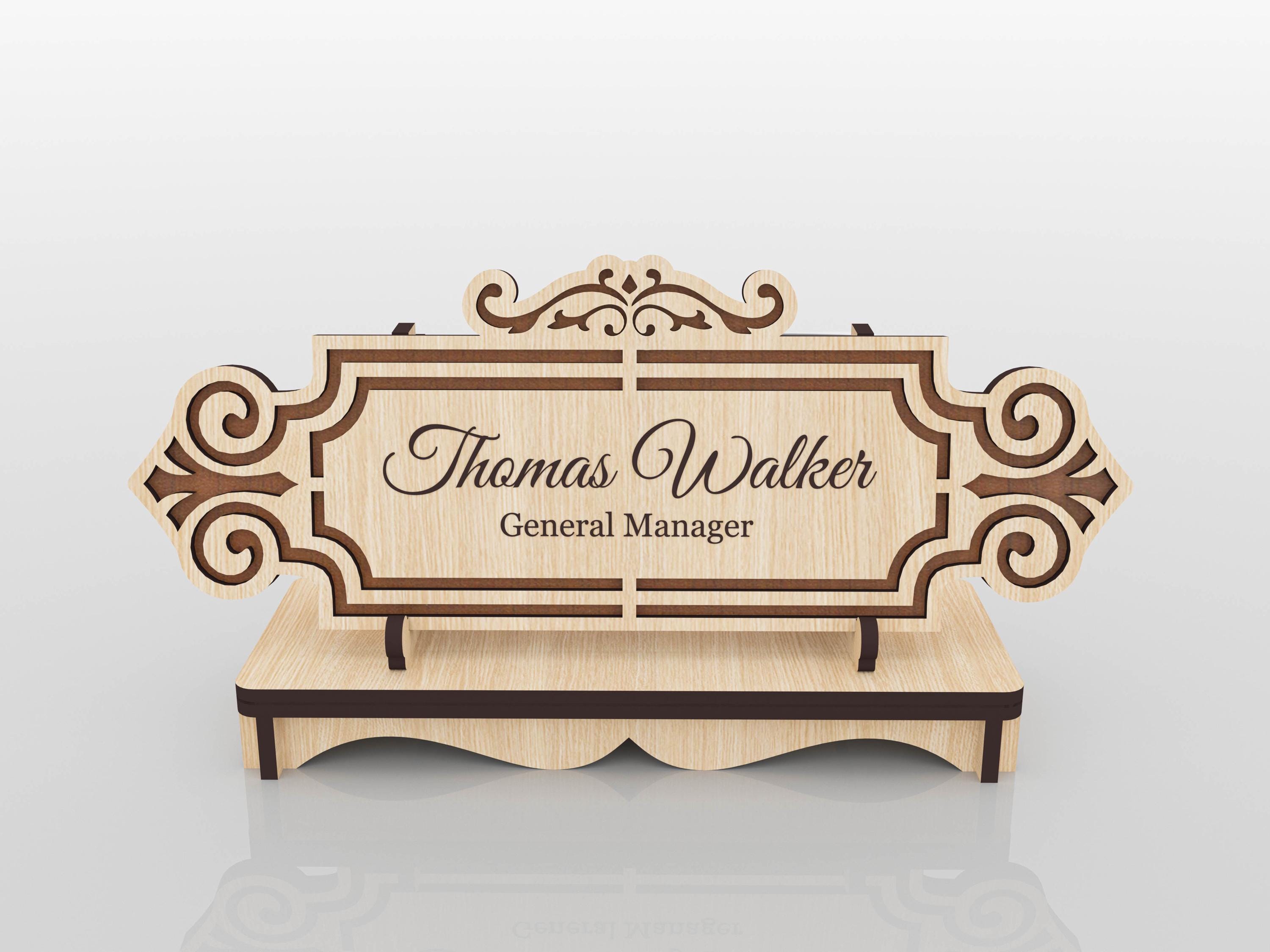 Laser Cut Desk Nameplates Svg Files, Vector Files for Wood Laser ...