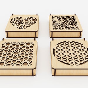 Decorative Wooden Gift Box Laser Cut, Laser Cut Wooden Box With Lid ...
