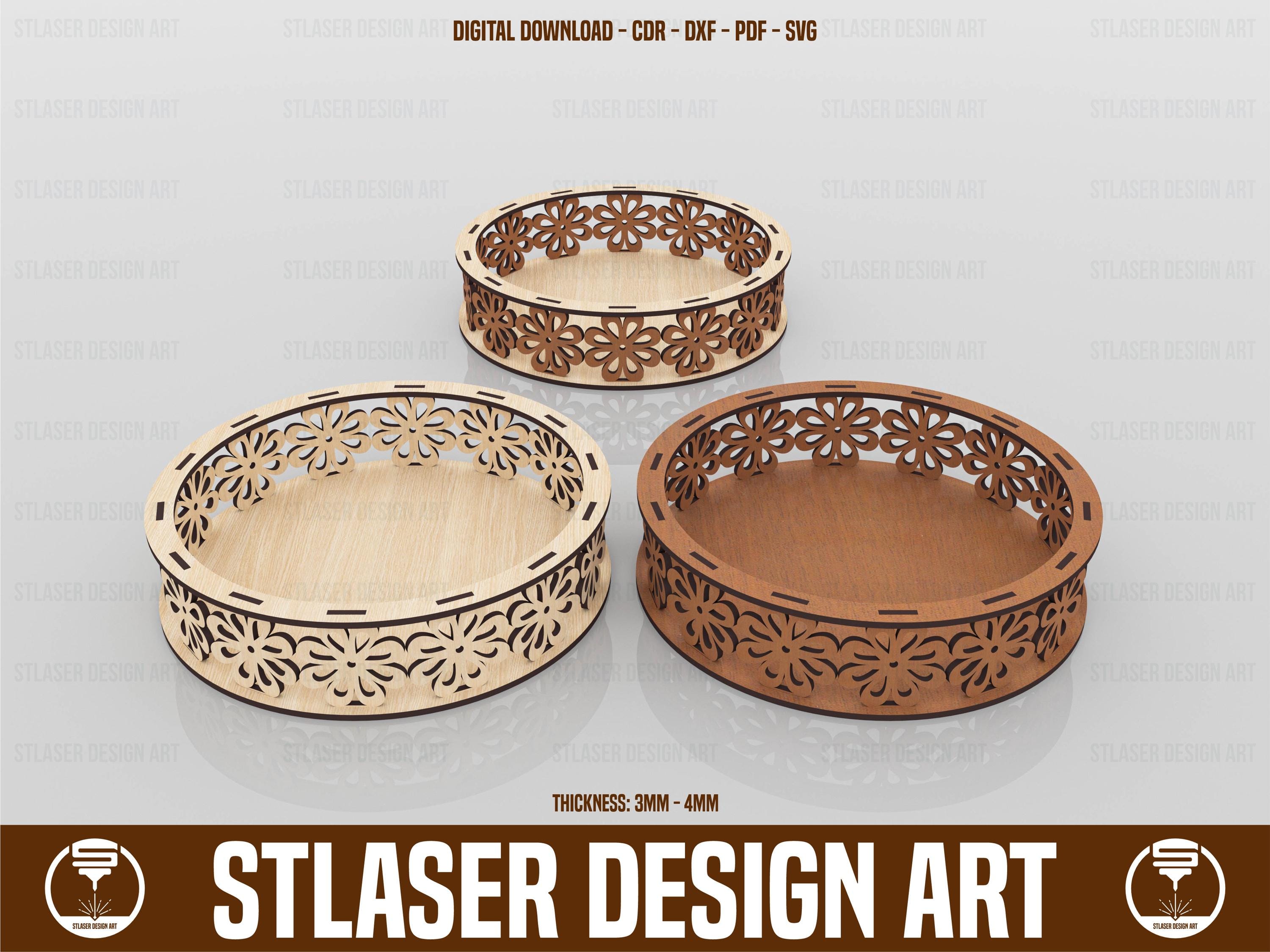 Decorative Round Box Svg Files, Vector Files for Wood Laser Cutting - Etsy