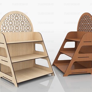 Display Stand Laser Cut Svg Files , 3 Shelf Display Stand Files, Vector ...