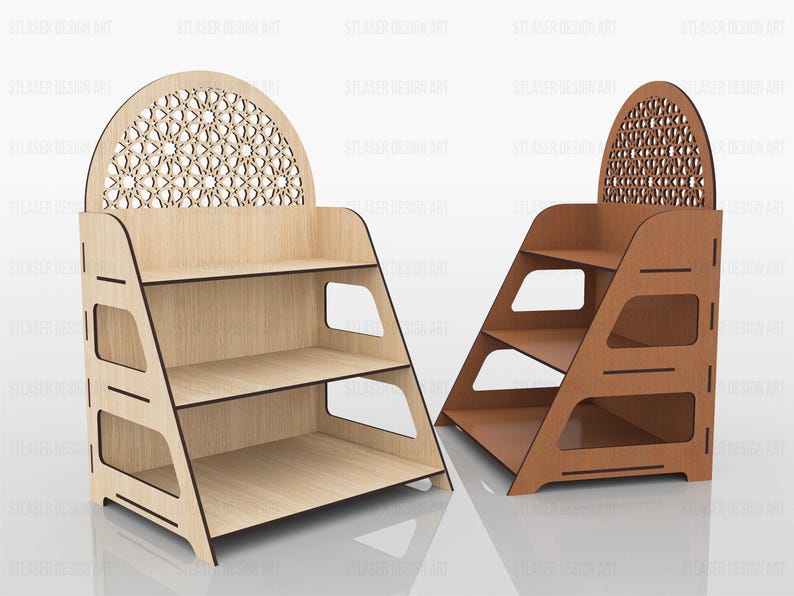 Display Stand Laser Cut Svg Files , 3 Shelf Display Stand Files, Vector ...