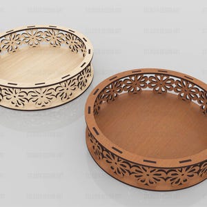 Decorative Round Box Svg Files, Vector Files for Wood Laser Cutting - Etsy