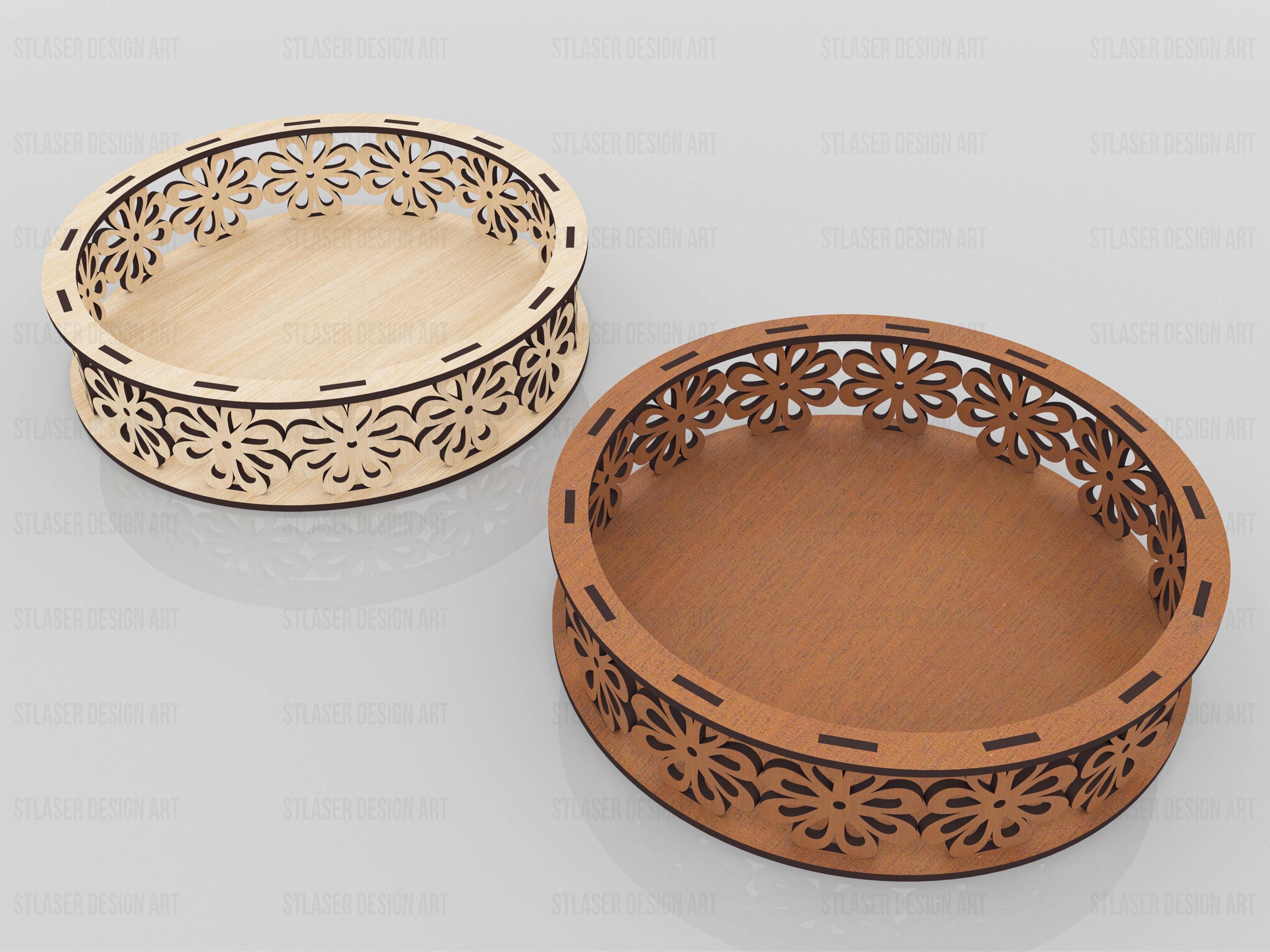 Decorative Round Box Svg Files, Vector Files for Wood Laser Cutting - Etsy