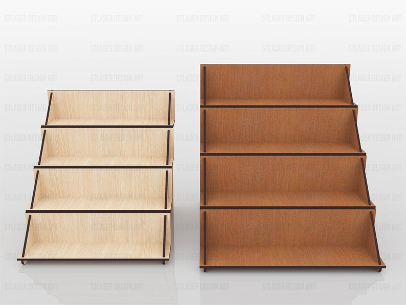 2 Different Size Display Stand Laser Cut Svg Files , 4 Shelf Display ...