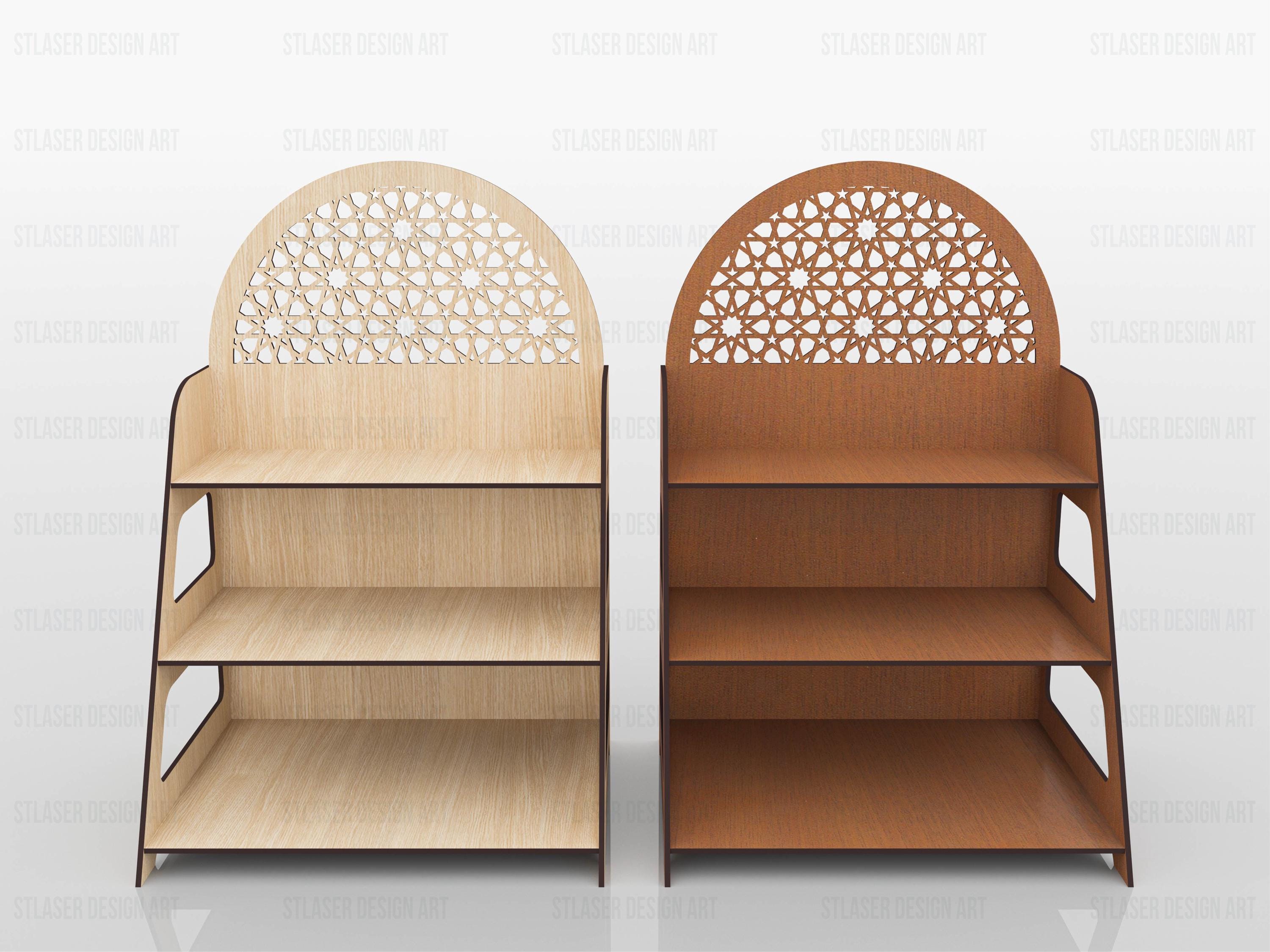 Display Stand Laser Cut Svg Files , 3 Shelf Display Stand Files, Vector ...