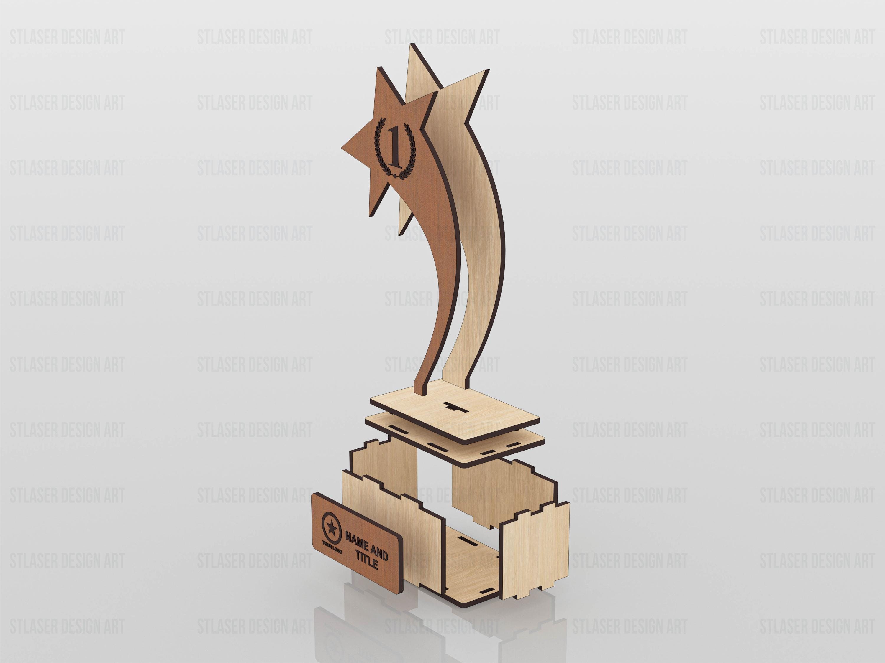 Award Trophy Laser Cut Files, Wood Award Svg Files, Vector Files for ...