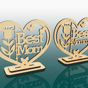 Best Mom Heart Laser Cut Svg Files, Vector Files for Wood Laser Cutting ...