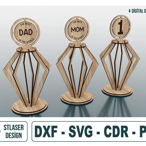 Award Trophy Laser Cut Files Wood Award Svg Files 3mm Laser - Etsy
